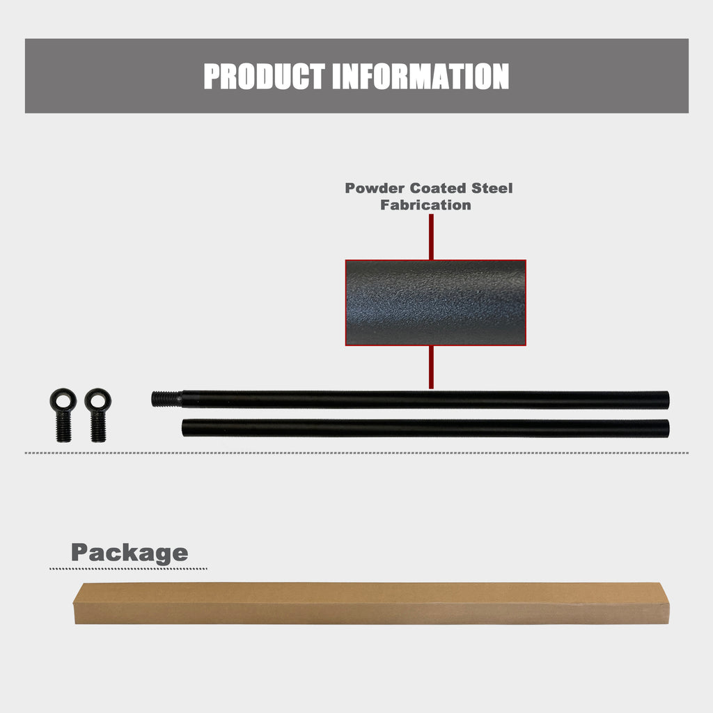 Alion Home Heavy Duty Weighted Metal Rods with Eye Loops for Pergola ...