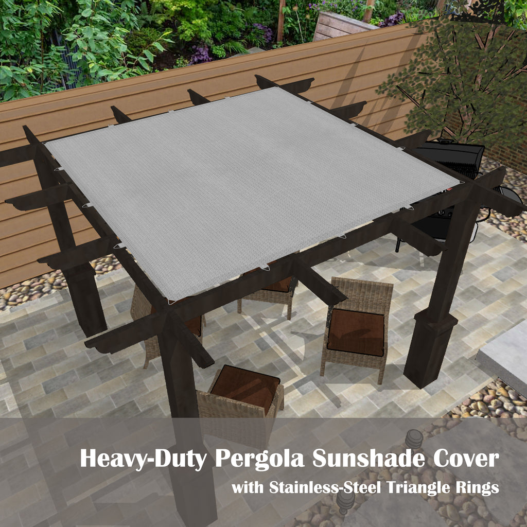 Heavy Duty HDPE Permeable Shade Canopy Cover Straight Edge w/ Stainles ...