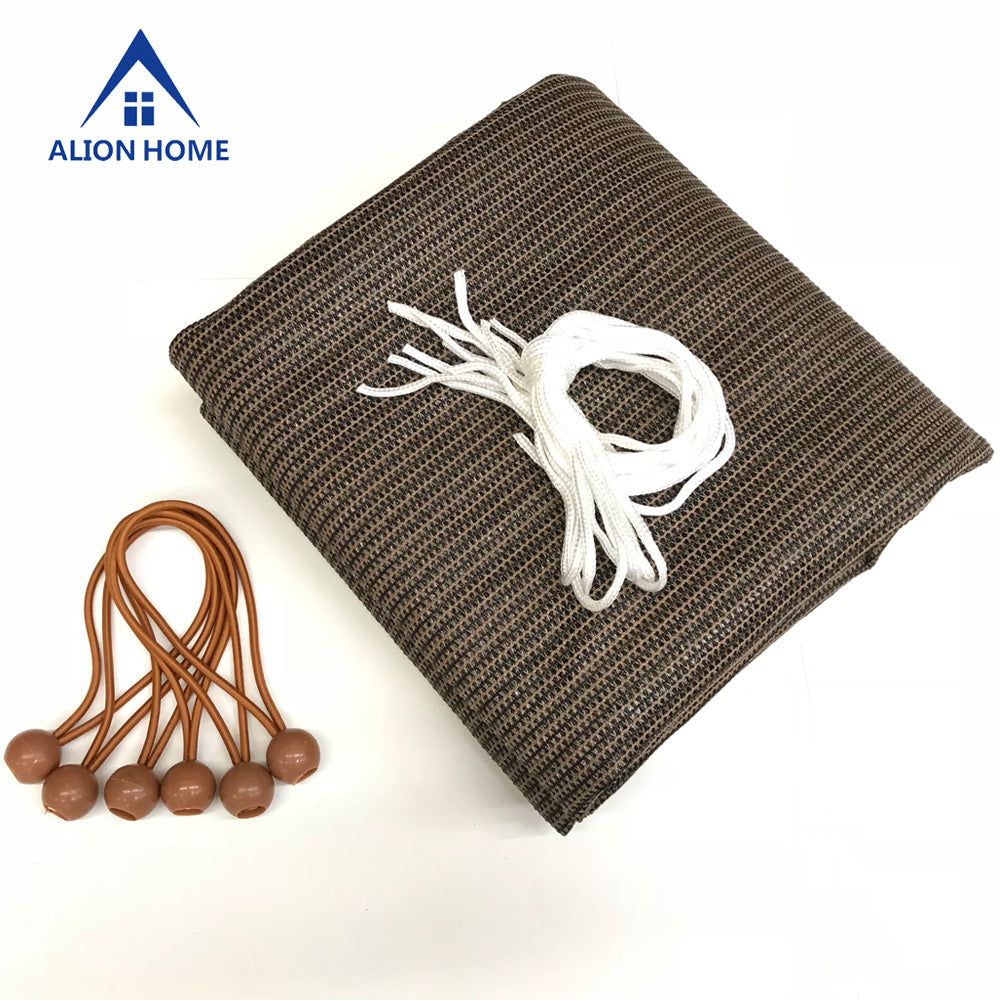 Alion Home Rod Pocket Sun Shade Panel w/3 Sides Eyelets - Mocha Brown ...